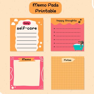 Printable Memo Sheets, Digital Download, Kawaii Stationary, Kawaii Memo ...