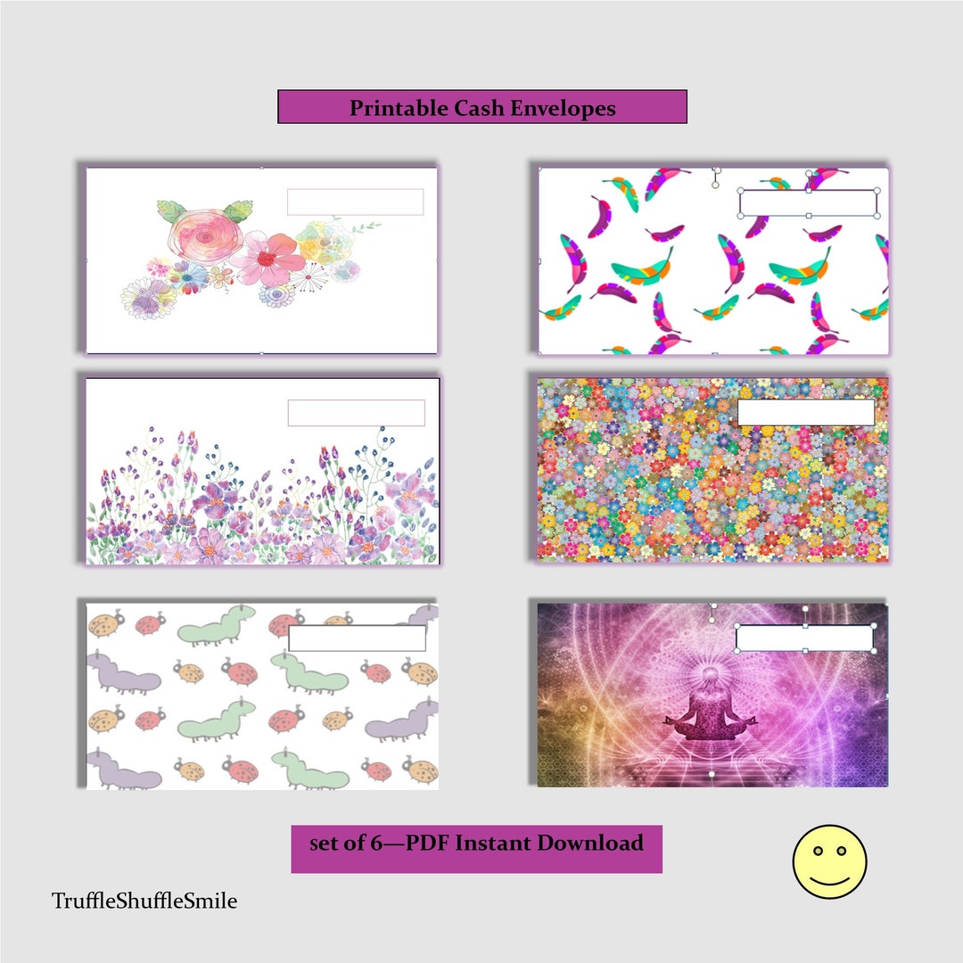 Purple Themed Printable Cash Envelopes, Tracker Budget, Instant ...