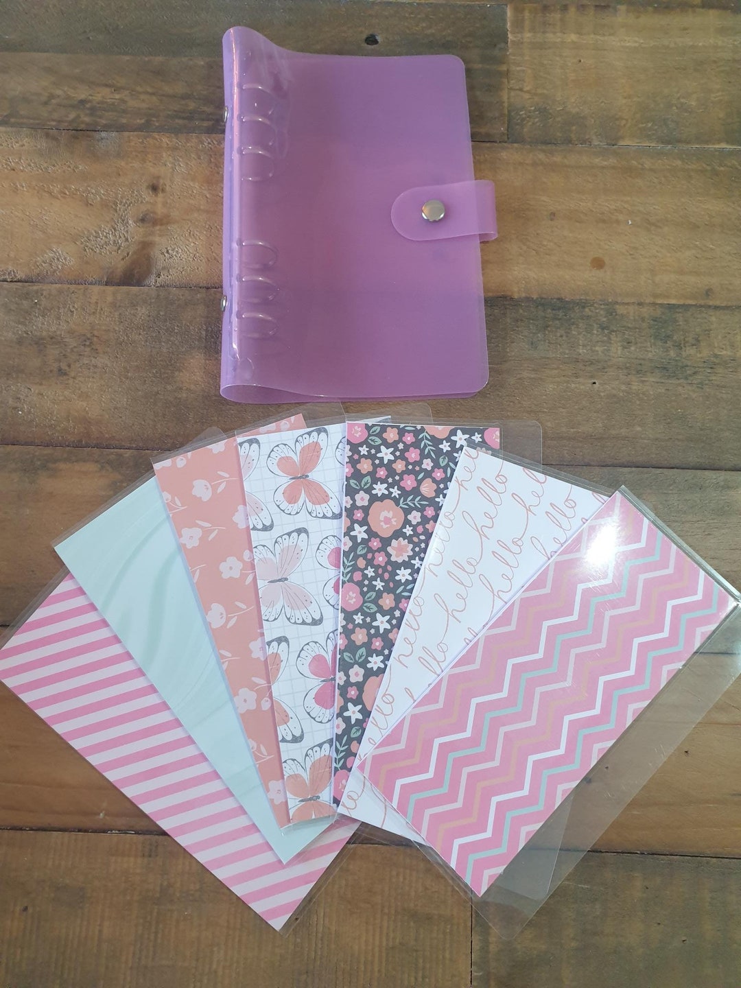 A6 Kit, Glazed Pink Budget Binder Planner With 7 Laminated Cash ...