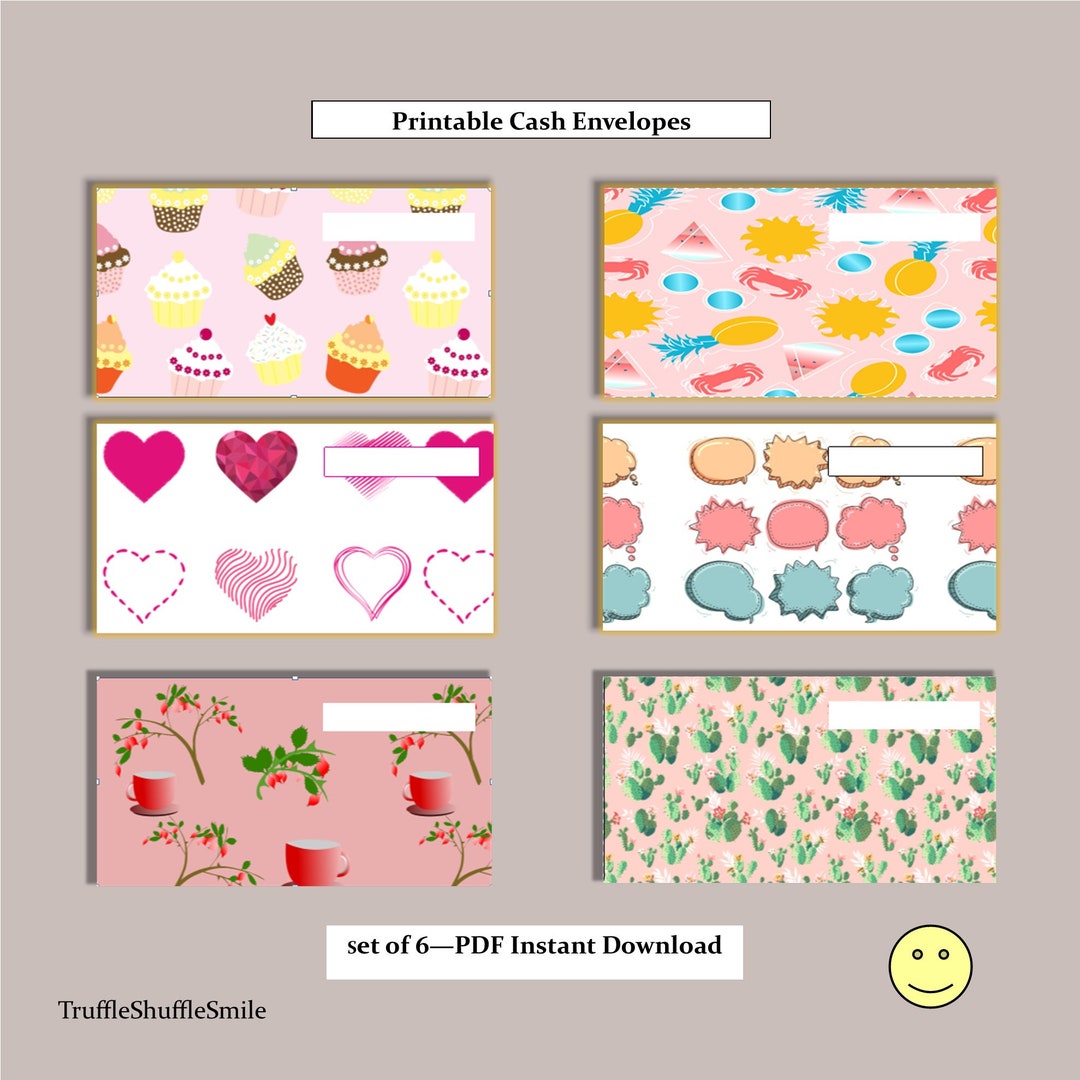 Blue Themed Printable Cash Envelopes, Tracker Budget, Instant Download ...