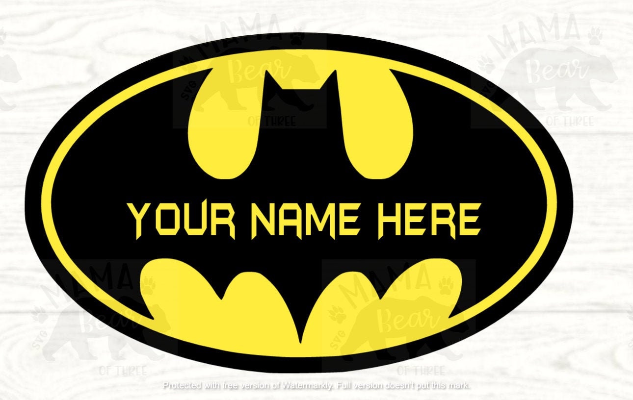 Personalized Batman Logo with name SVG | Etsy