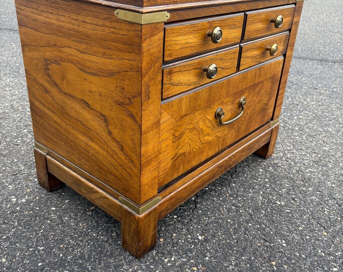 1980s Vintage Lane Burlwood Campaign Nitestand - Etsy