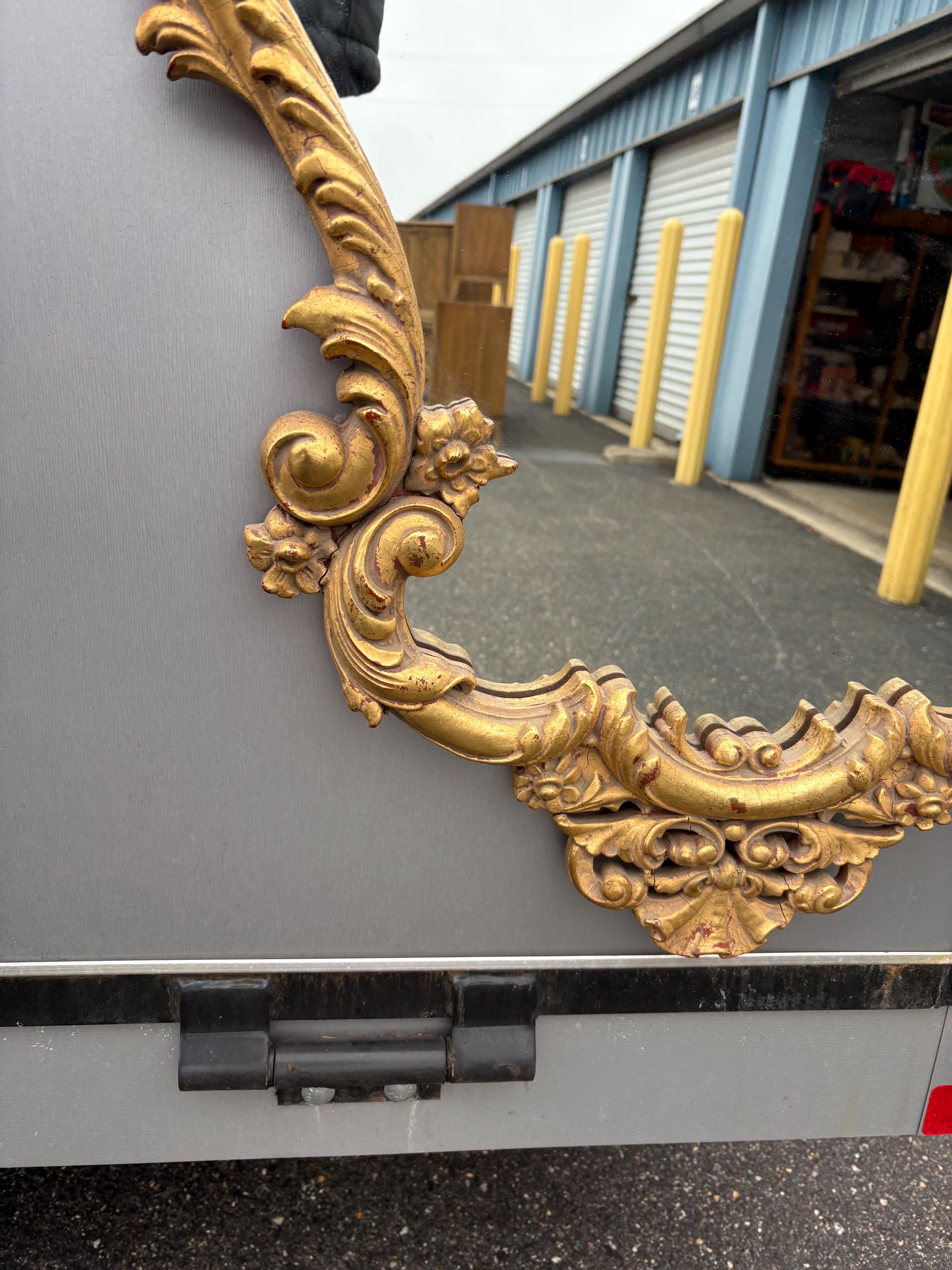 Late 20th Century Louis XV Cartouche Rococo Baroque Style Gilt Wood ...