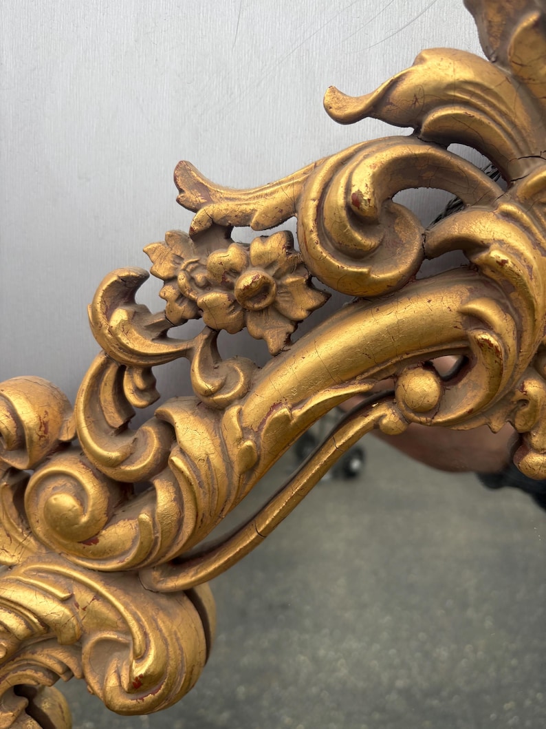 Late 20th Century Louis XV Cartouche Rococo Baroque Style Gilt Wood ...