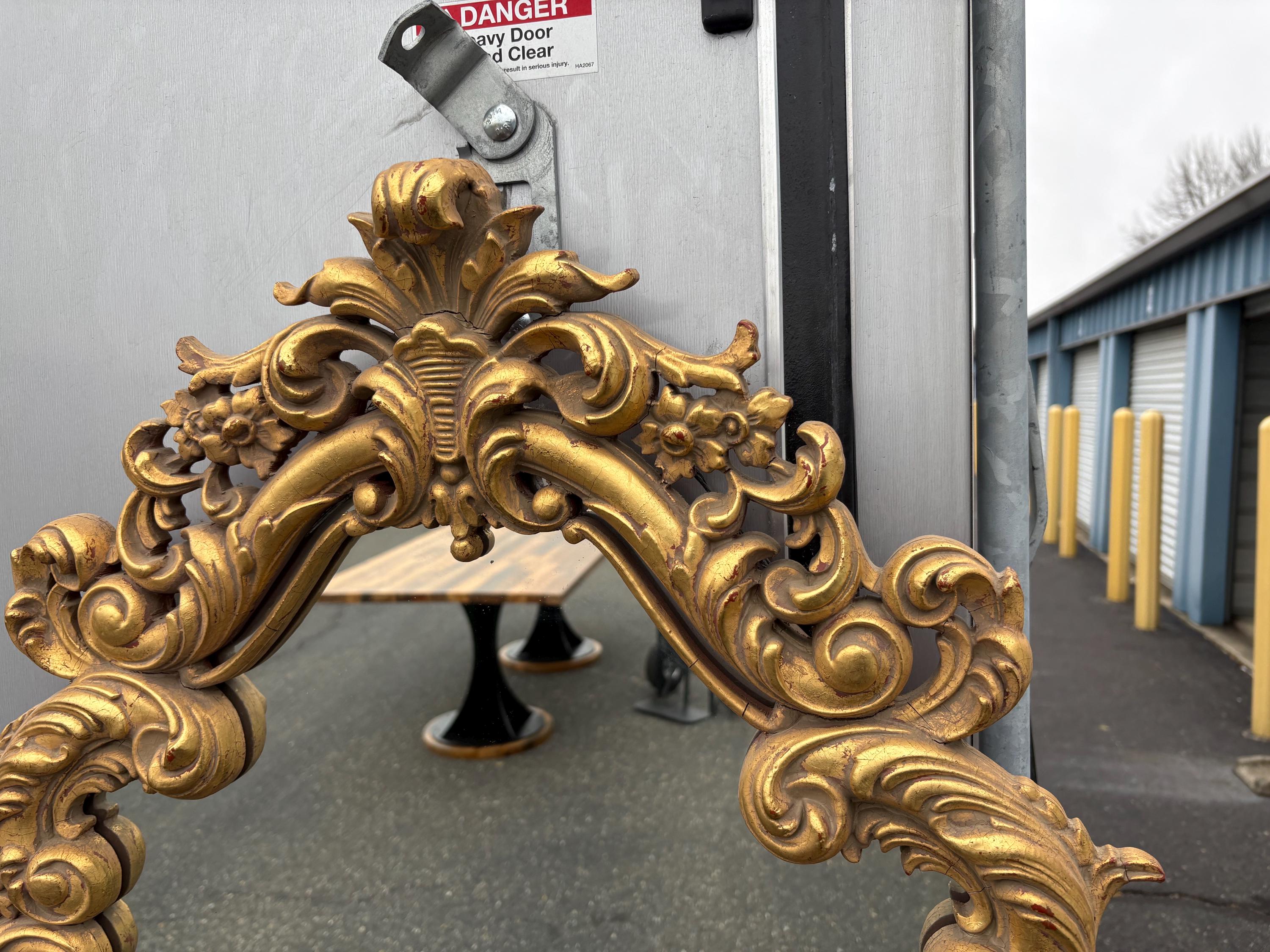 Late 20th Century Louis XV Cartouche Rococo Baroque Style Gilt Wood ...