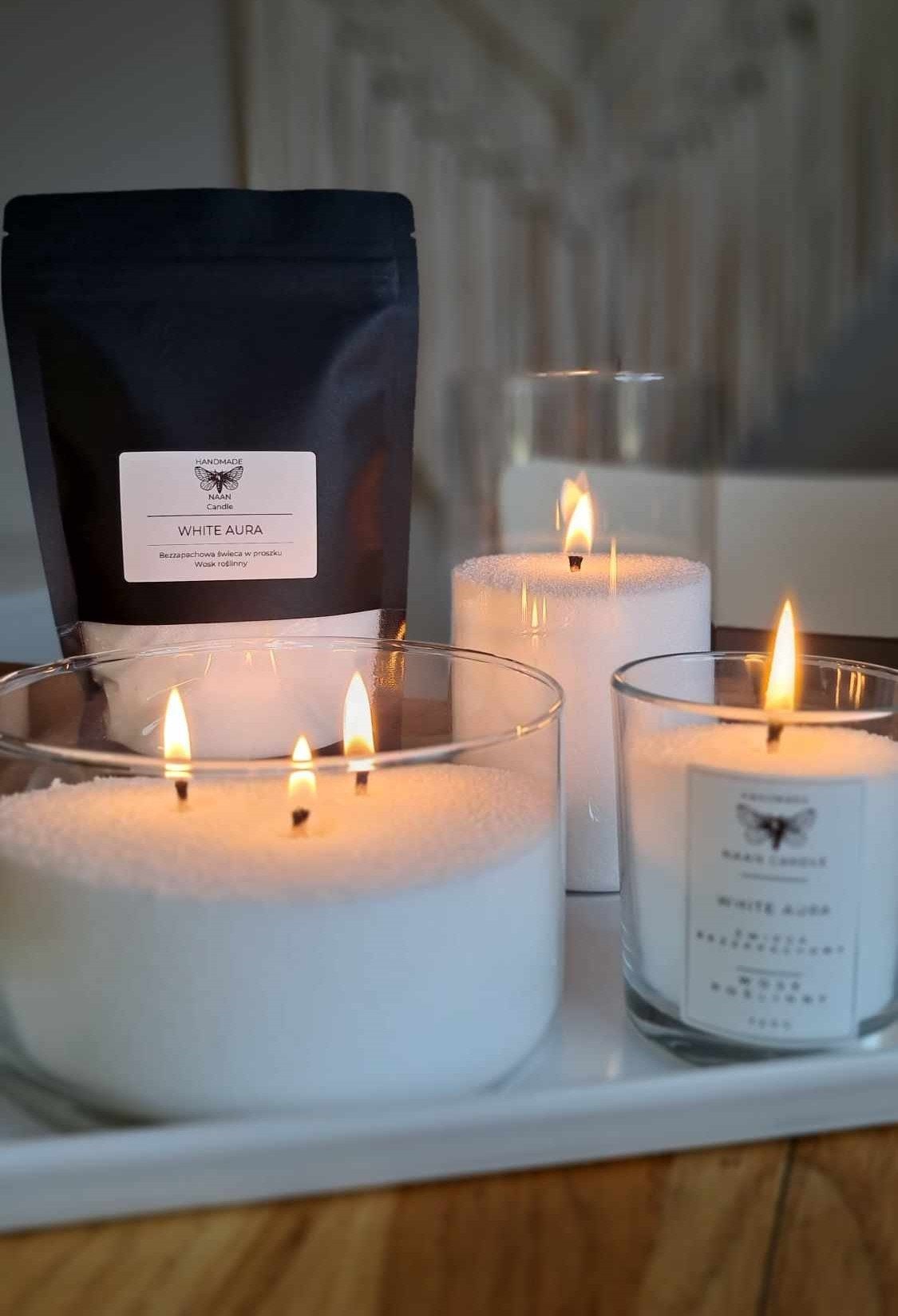 Snow Candle, Candle Sand Wax, White Pearl Sand DIY Custom Candle ...