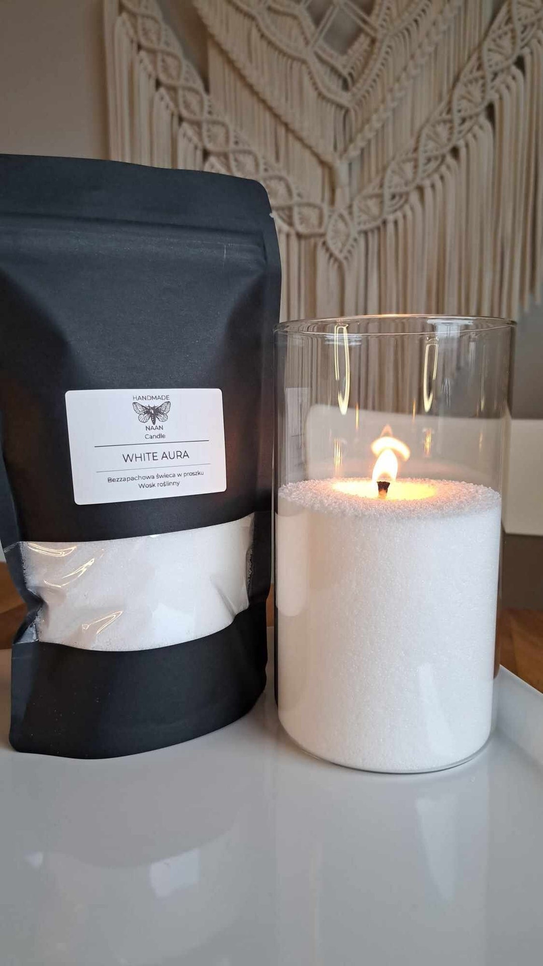 Snow Candle, Candle Sand Wax, White Pearl Sand DIY Custom Candle ...