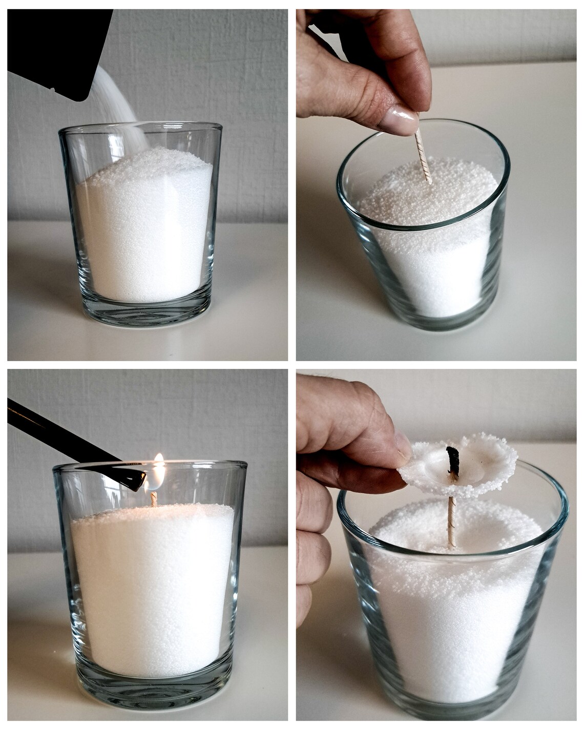 Snow Candle, Candle Sand Wax, White Pearl Sand DIY Custom Candle ...