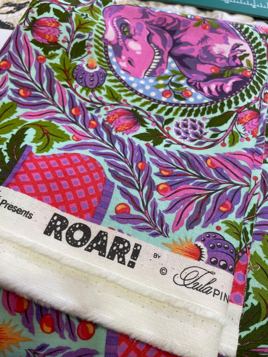Tree Rex | Roar Fabric by Tula Pink FQ - Etsy