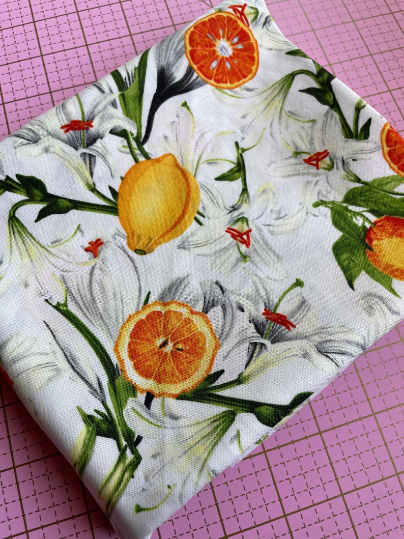 Citrus Garden | Lilies With Citrus | RJR Fabrics | FQ - Etsy