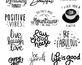 Motivational Quotes Digital Stickers pre-cropped | Etsy