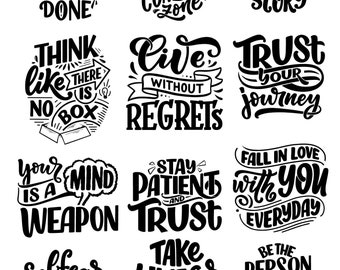 Motivational Quotes Digital Stickers pre-cropped, Motivational Quotes ...