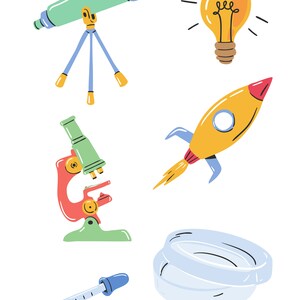 Science Digital Stickers pre-cropped Science Digital - Etsy