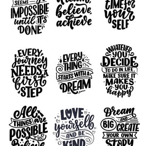 Motivational Quotes Digital Stickers pre-cropped, Motivational Quotes ...
