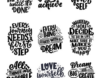 Motivational Quotes Digital Stickers pre-cropped, Motivational Quotes ...