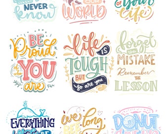 Motivational Quotes Digital Stickers (pre-cropped), Motivational Quotes ...