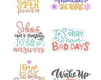 Motivational Quotes Digital Stickers pre-cropped, Motivational Quotes ...