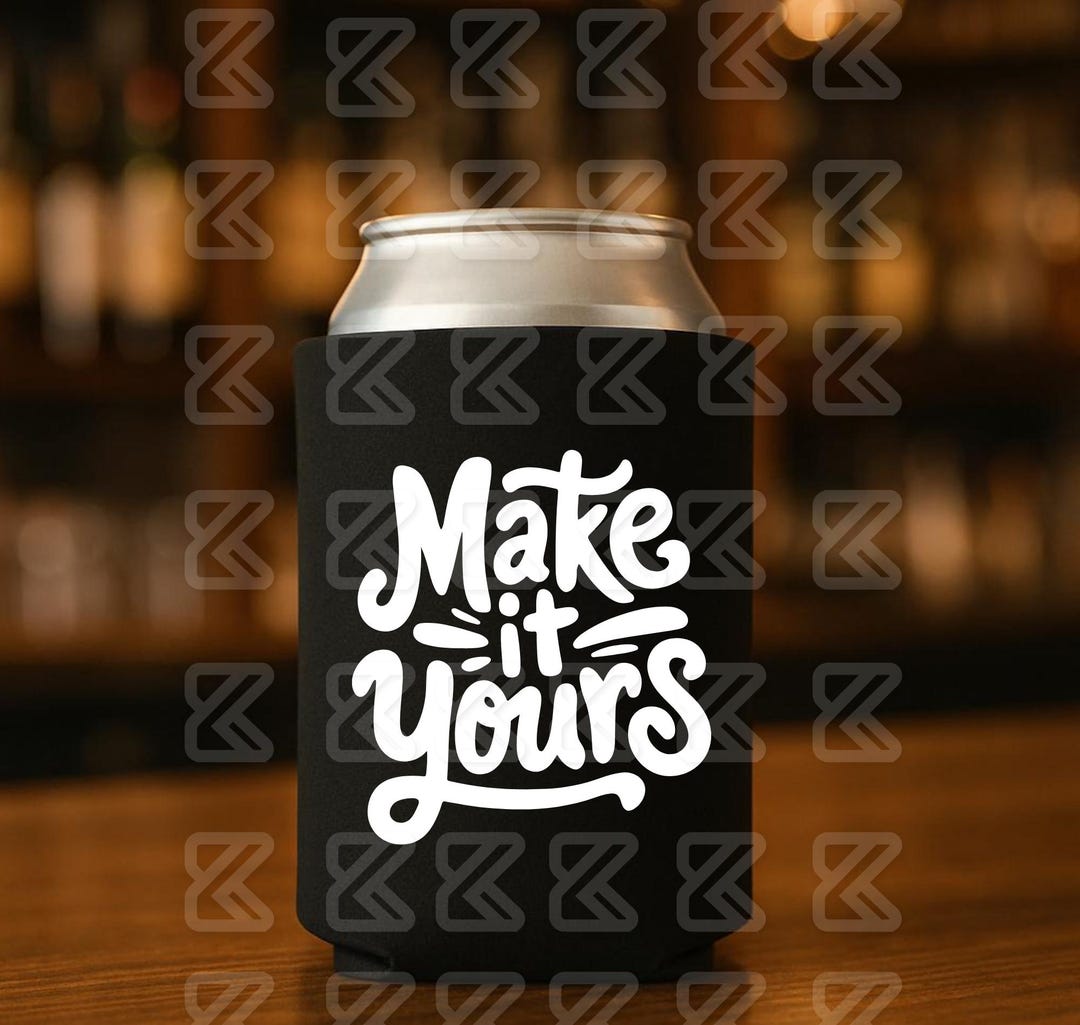 Foam Can Cooler Mockup || Trendy Can Cooler Mockup || Black Can Cooler ...