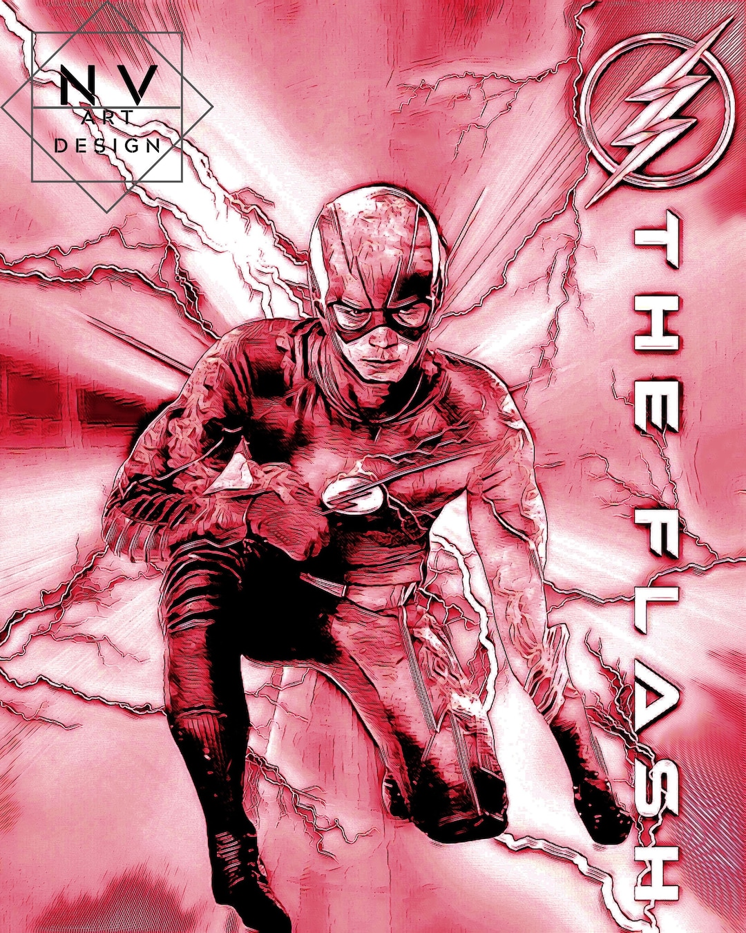 The Flash Poster-the Flash Artwork-art Print-wall Art-digital Art ...