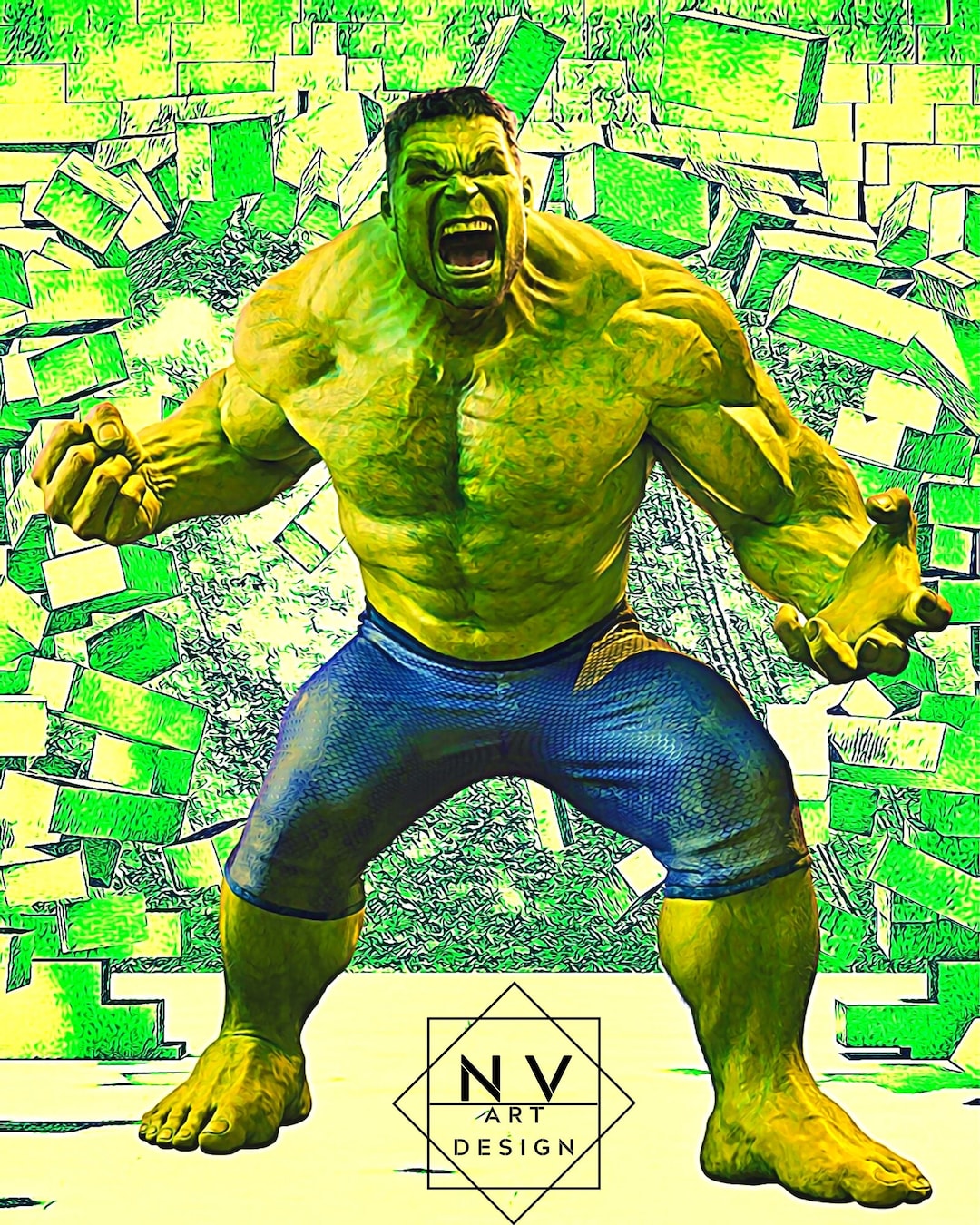 The Hulk Poster-the Hulk Artwork-marvel Avengers Bruce Banner-marvel ...