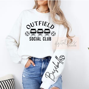 Baseball SVG, Outfield Social Club, Baseball Mom SVG, Baseball Sleeve ...