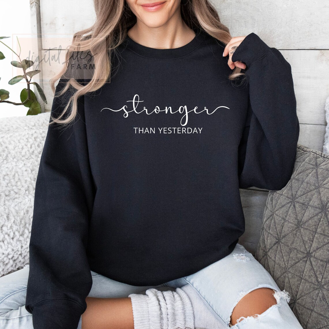 Stronger Than Yesterday Svg: Fitness Motivation, Girl Power (digital ...