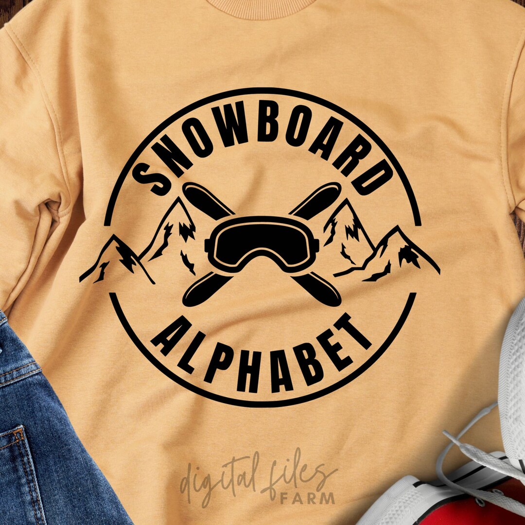 Snowboard Alphabet Svg, Snowboard Svg, Snowboarding Svg, Mountain Svg ...