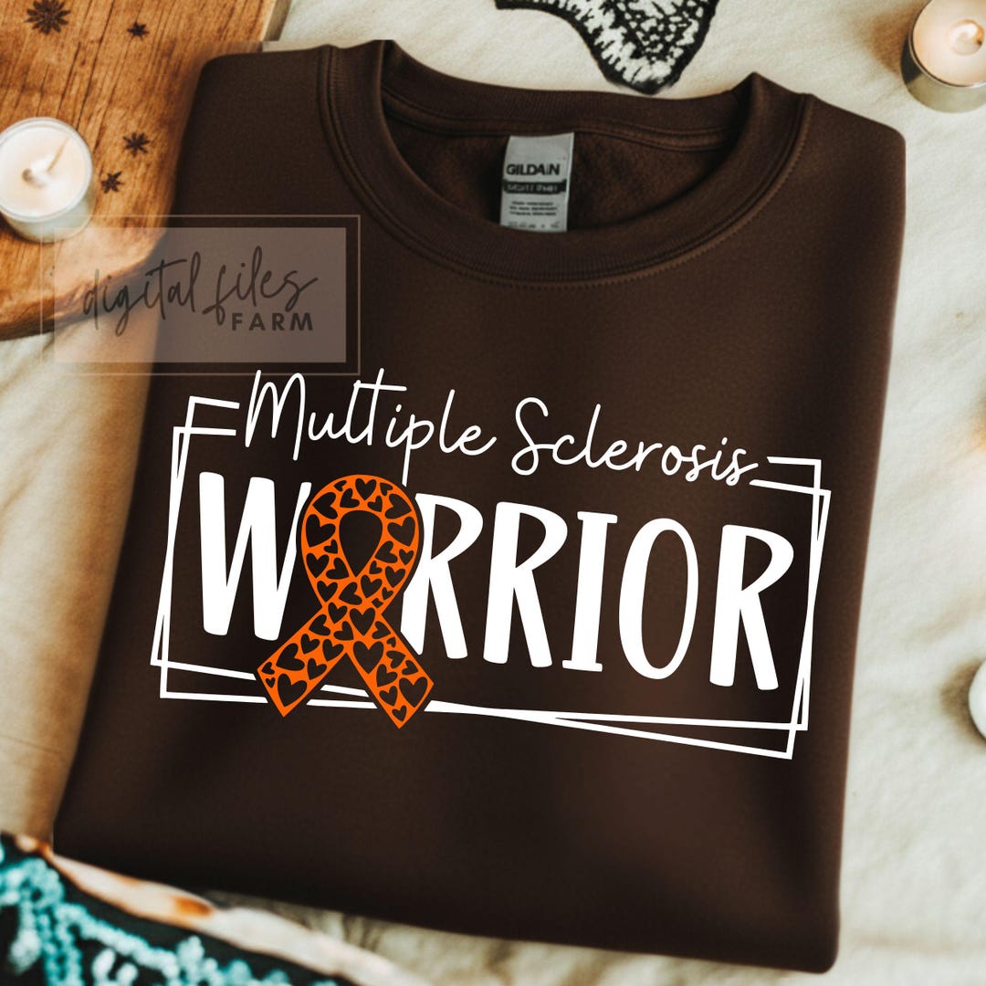 MS Warrior Orange Ribbon SVG, Multiple Sclerosis Awareness PNG (digital ...