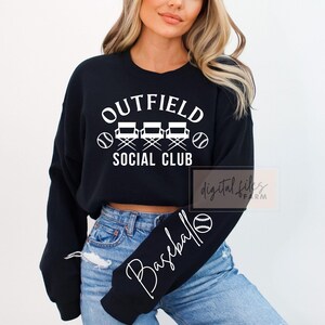 Baseball SVG, Outfield Social Club, Baseball Mom SVG, Baseball Sleeve ...