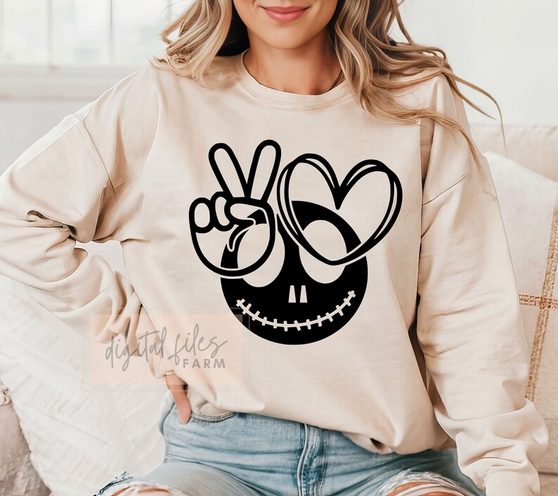 Halloween Svg, Peace Love Nightmare SVG, Peace Love Svg, Nightmare ...