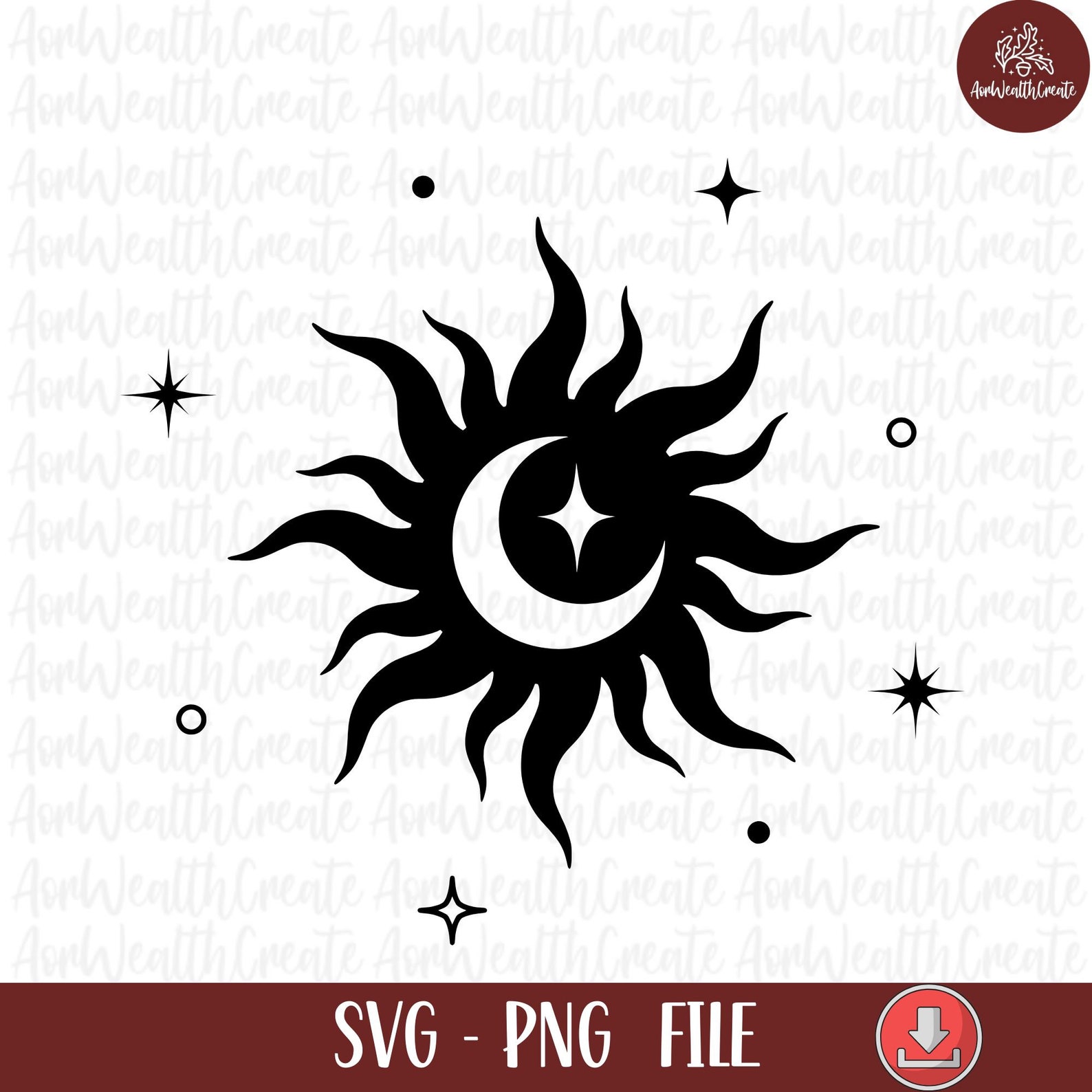 Sun and Moon Svg Magic Moon Svg Mystical Print for Shirt - Etsy