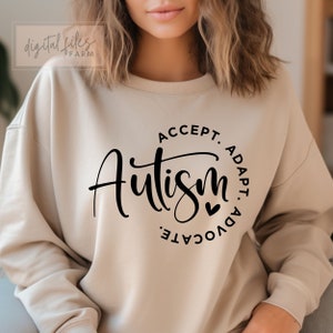 Autism Awareness Svg, Accept, Adapt, Advocate Svg Png, World Autism Day ...