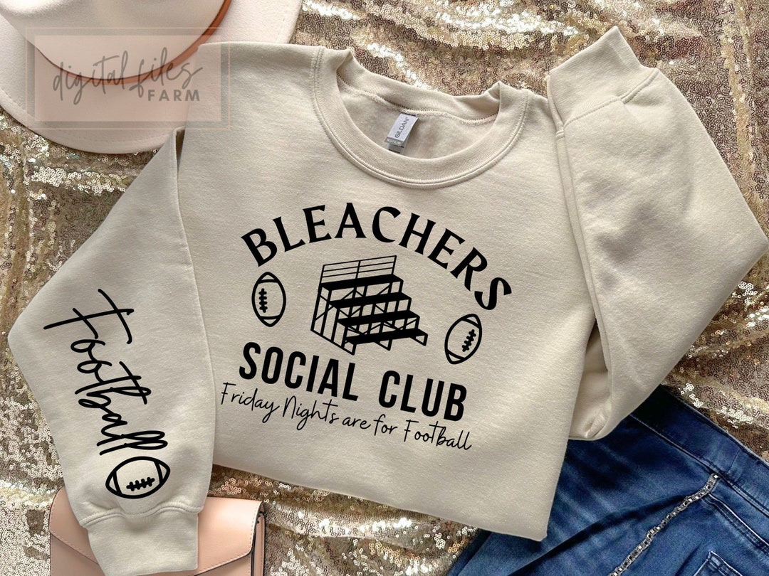 Football SVG, Football Season Bleachers Social Club Sleeve Shirt Svg ...