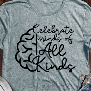 Celebrate Minds of All Kinds Svg, Mental Health Svg, Autism Awareness ...