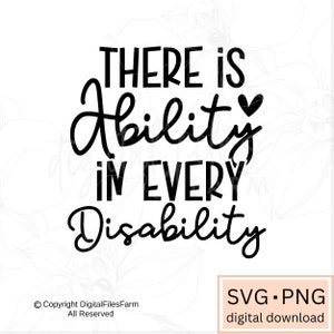 There is Ability in Every Disability Svg, Positive Motivation ...