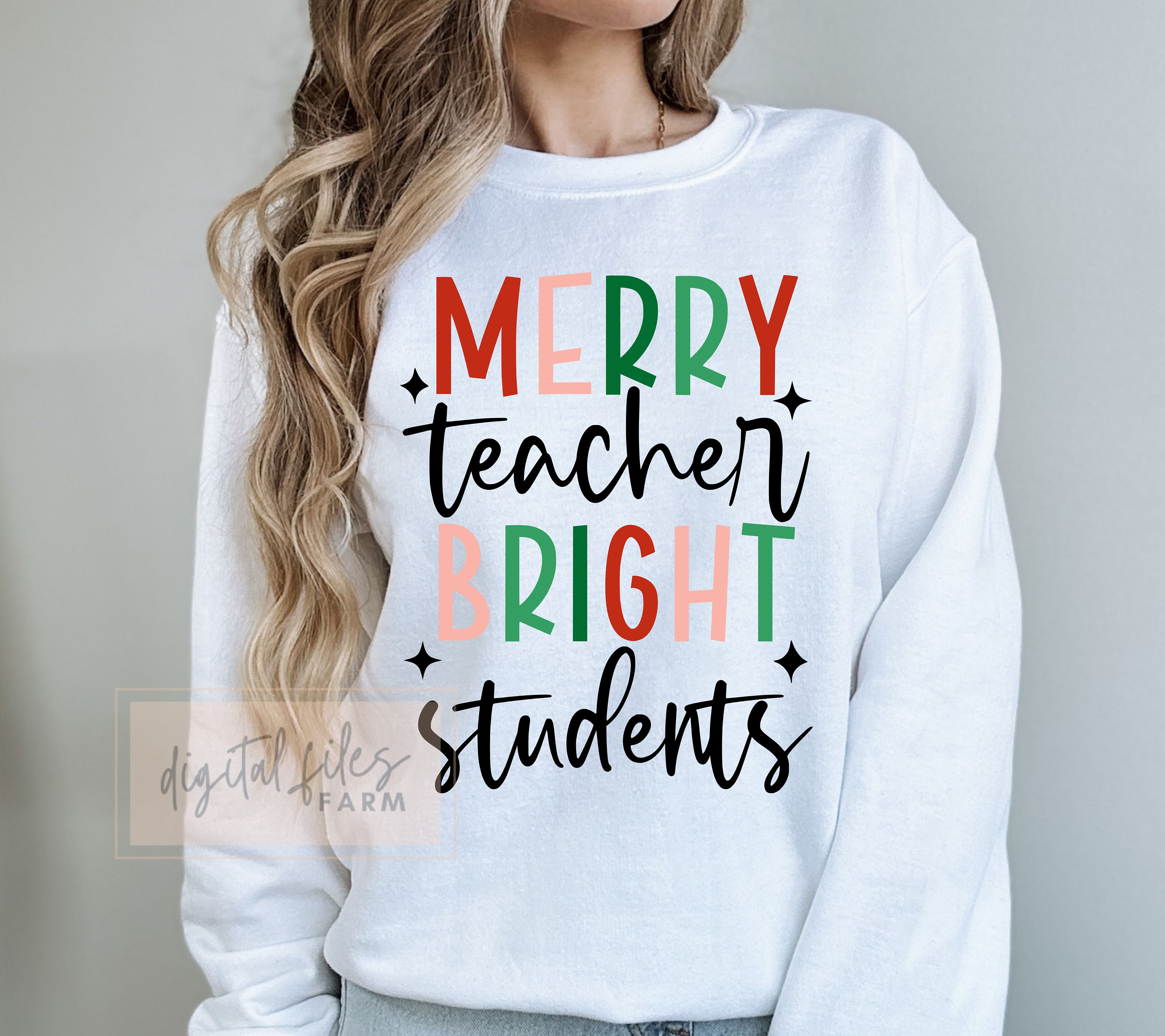 Merry Teacher Bright Students Svg, Christmas Teacher Svg Png, Merry ...
