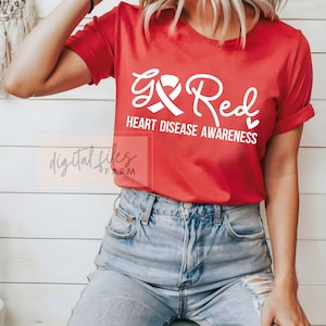 Heart Disease Awareness Svg, Go Red SVG, Go Red for Heart Health Svg ...