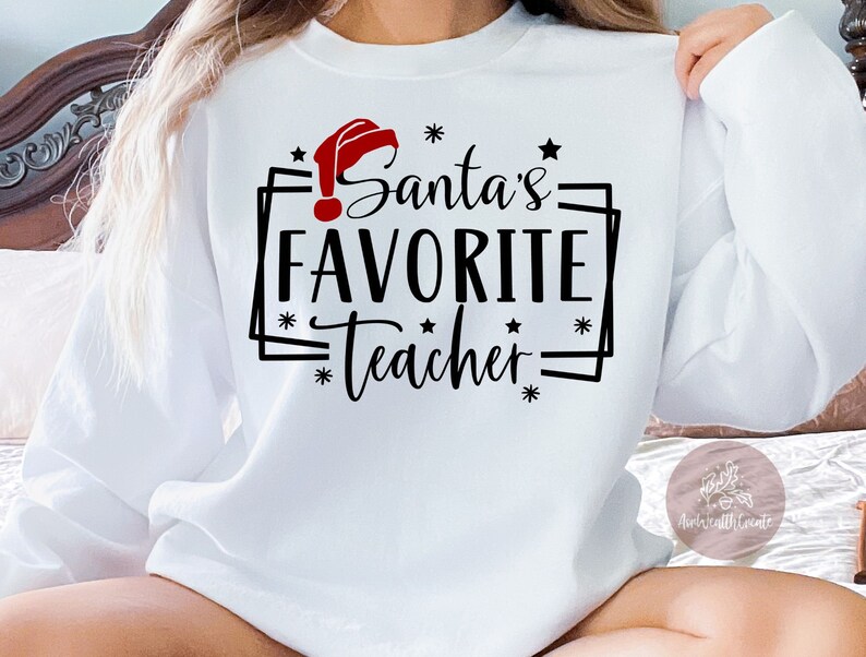 Santa's Favorite Teacher Svg Christmas Teacher Shirt Svg - Etsy