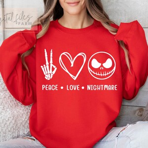 Peace Love Nightmare SVG, Peace Love Halloween Svg, Funny Nightmare Svg ...