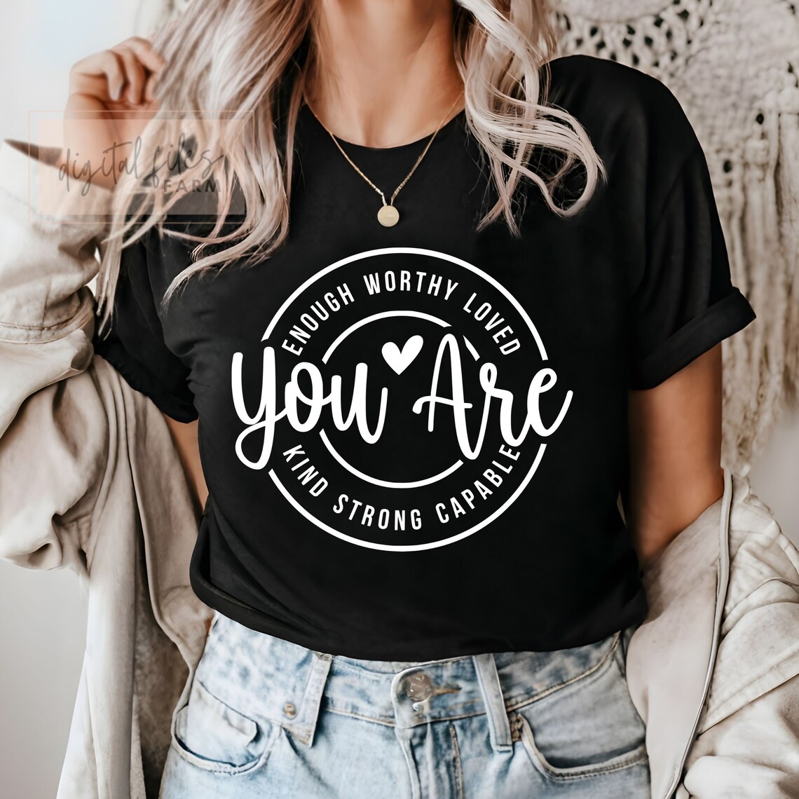 You Are Worthy Kind Strong Important Capable Loved SVG, Inspirational ...