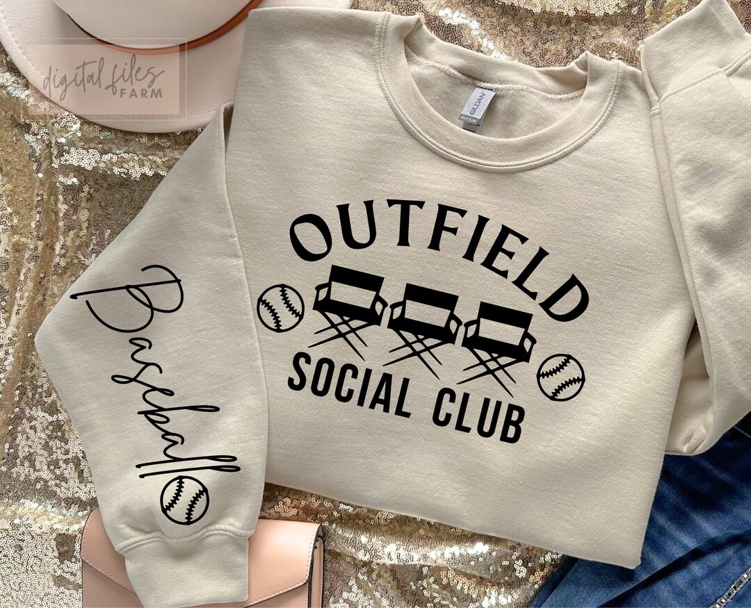 Baseball SVG, Outfield Social Club, Baseball Mom SVG, Baseball Sleeve ...