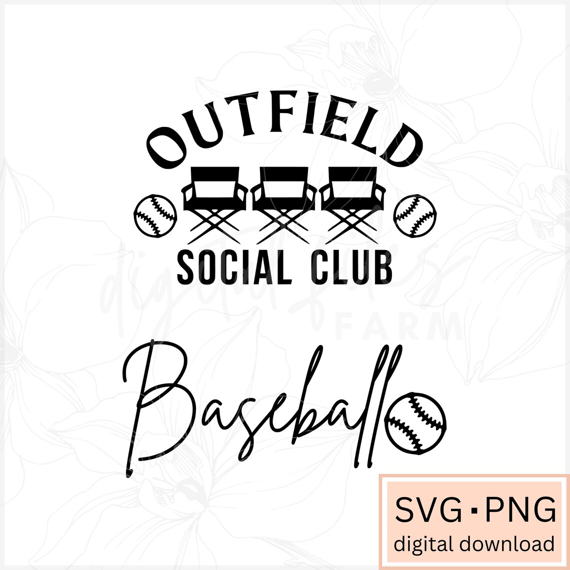 Baseball SVG, Outfield Social Club, Baseball Mom SVG, Baseball Sleeve ...