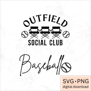 Baseball SVG, Outfield Social Club, Baseball Mom SVG, Baseball Sleeve ...