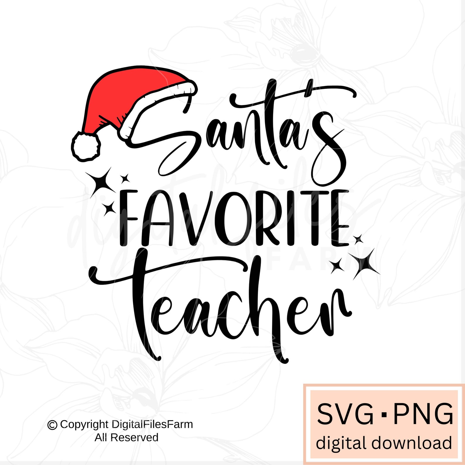 Christmas SVG, PNG, Santas Favorite Teacher Svg, Teacher Svg, Funny ...