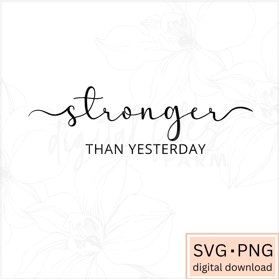 Stronger Than Yesterday Svg: Fitness Motivation, Girl Power (digital ...