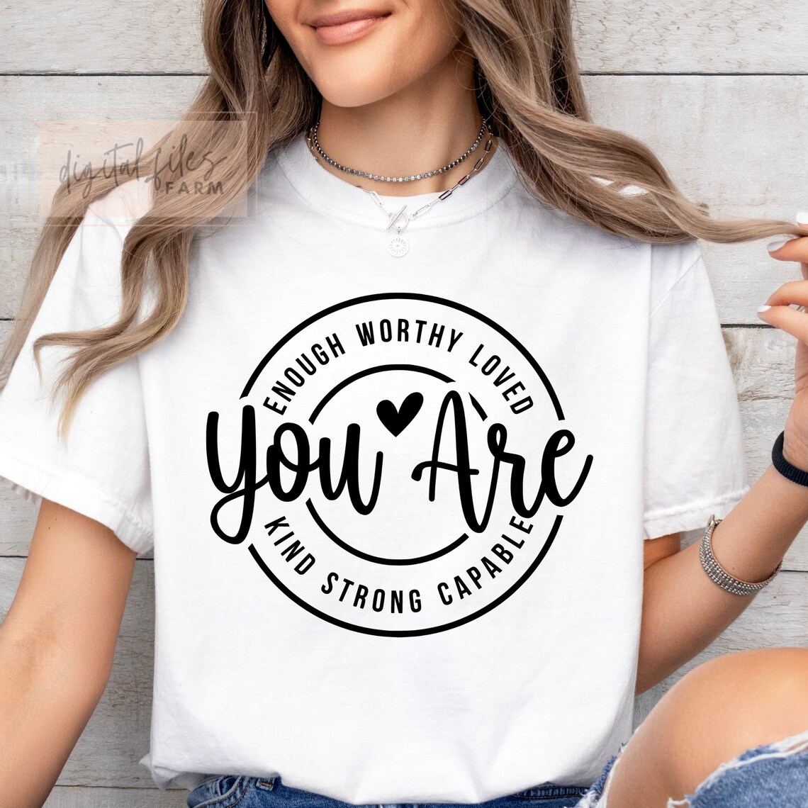 You Are Worthy Kind Strong Important Capable Loved SVG, Inspirational ...