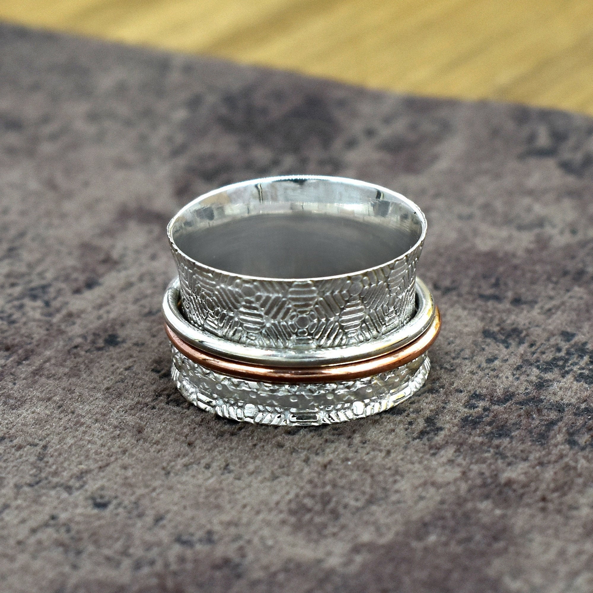 Spinner Ring 925 Sterling Silver Ring Fidget Spinning Ring | Etsy