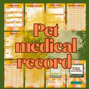 Paw-scription Pad | Printable Pet Medical Record Template | Cat Vet ...