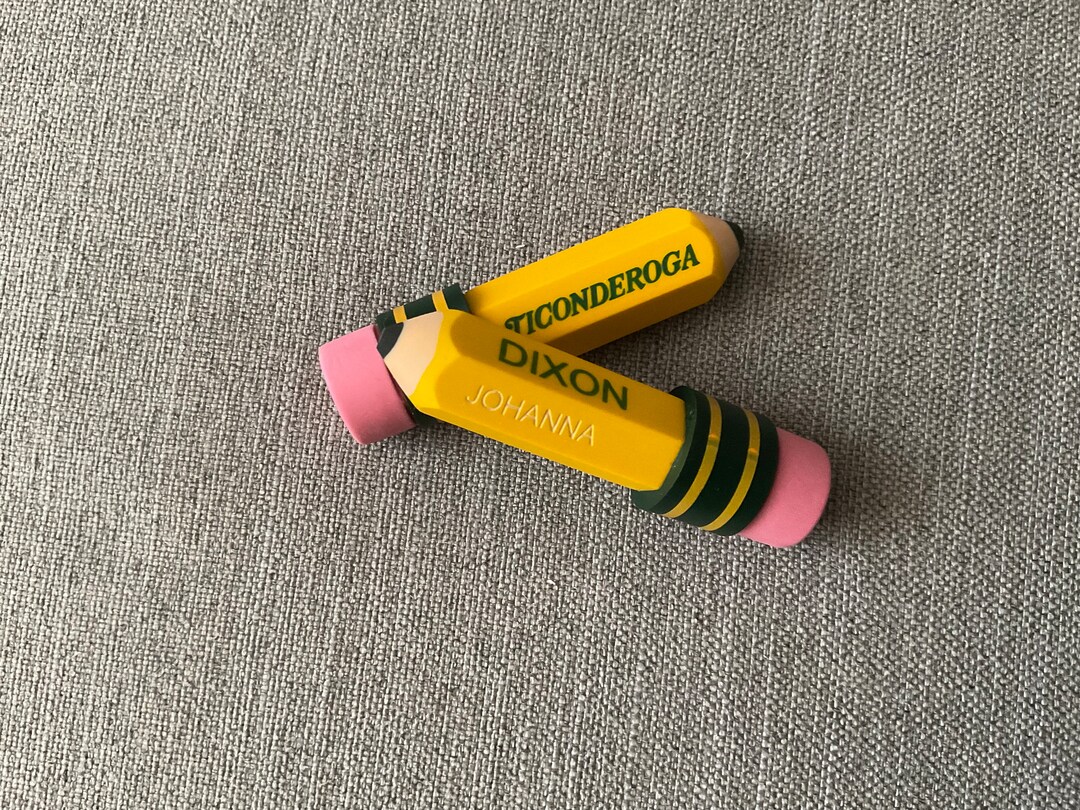Personalized Ticonderoga Eraser, Pencil Shaped Eraser, Yellow Eraser ...