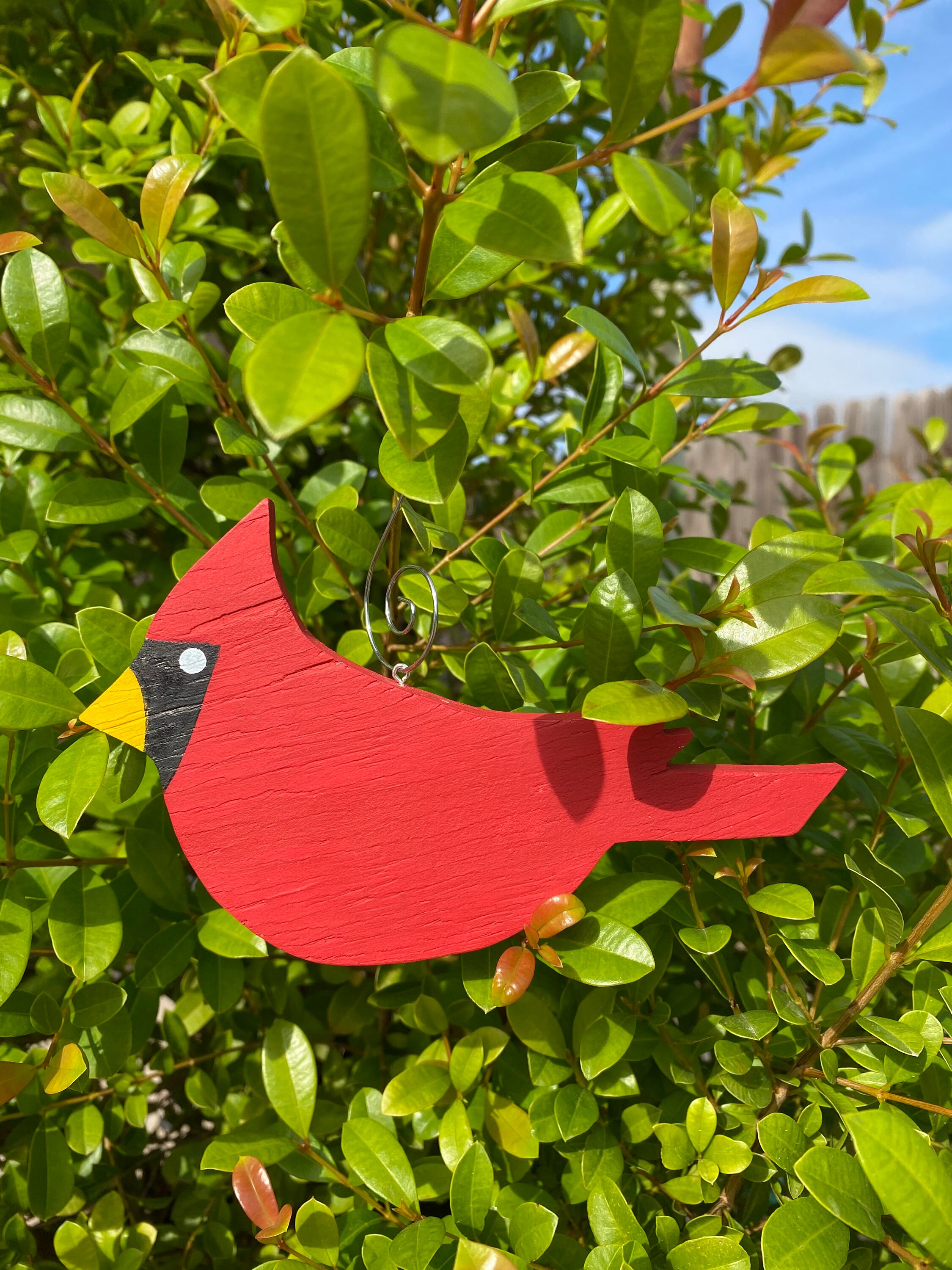 Wooden Cardinal, Bird Decor, Spring Decor, Red Bird, Wooden Red ...